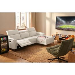 Ecksofa OTTO HOME "LUND, L-Form, 261cm, man. o. elektr. Relaxfunktion (mit USB-A)", beige (creme), B:261cm H:97cm T:179cm, Kunstleder 100% Polyurethan, Sofas, Ecksofa, und Kopfteilverstellung