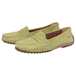Slipper Sioux "Cacciola", Damen, Gr. 37.5 (UK 4 1/2), gr&uuml;n, Obermaterial: 100% Kalbsveloursleder CAVL. 100% Gummi rubber., Schuhe Slipper