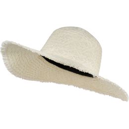 Sonnenhut styleBREAKER "Papierstroh Sonnenhut Geflochten", Damen, wei&szlig; (creme), Obermaterial: 100% Papierstroh PAS., Modisch, H&uuml;te