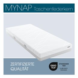 Taschenfederkernmatratze Schlaraffia "myNap Premium TFK-Matratze, in 90x200 und weiteren Gr&ouml;&szlig;en erh&auml;ltlich", wei&szlig;, B:90cm H:19cm L:200cm, Bezug: 100% Polyester. Steppf&uuml;llung: 100% Polyester, Matratzen, Taschenfederkernmatratze, Testsieger Stiftung Warentest 10/2023, Note 1,6