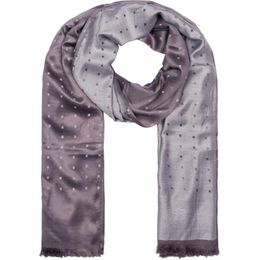 Schal styleBREAKER "Edler Schal mit Quadratischem Muster", Damen, grau (taupe, grau), Obermaterial: 100% Viskose CV., Modisch, Modet&uuml;cher Schal
