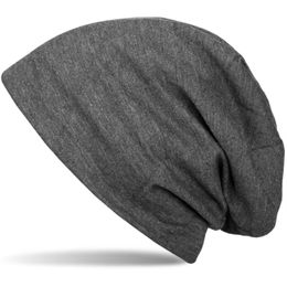 Beanie styleBREAKER "Unifarbene Beanie M&uuml;tze mit Fleece", Herren, grau (anthrazit meliert), 50% Viskose CV. 50% Polyester PES., Modisch, M&uuml;tzen Beanie