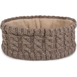 Stirnband styleBREAKER "Strick Stirnband Zopfmuster Pailletten", Damen, braun, Obermaterial: 100% Viskose CV., Modisch, M&uuml;tzen Stirnband