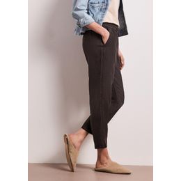 Stoffhose Cecil, Damen, Gr. 46, L&auml;nge 28, espresso braun, Stoff, 100% Leinen, unifarben, loose fit kn&ouml;chelfrei, Hosen Stoffhose, aus Leinen