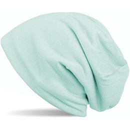 Beanie styleBREAKER "Unifarbene Beanie M&uuml;tze mit Fleece", Herren, gr&uuml;n (mint hell), 50% Viskose CV. 50% Polyester PES., Modisch, M&uuml;tzen Beanie