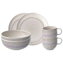 Geschirr-Set "Fr&uuml;hst&uuml;cks-Set Perlemor Sand 6er Set beige", beige, 6 tlg., Porzellan, LIKE. BY VILLEROY & BOCH, Geschirr-Sets, Fr&uuml;hst&uuml;cks-Set Kaffeeservice Geschirr-Set