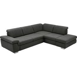 Ecksofa DIE PLANBAR "MP-IN17041 L-Form, Breite 320 cm", grau (anthrazit), B:320cm H:85cm T:260cm, 100% Polyester, Sofas, Ecksofa, mit Sitztiefenverstellung, optional Kopfteilverstellung & Bettfunktion