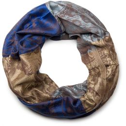 Loop styleBREAKER "Loop mit Hibiskus Bl&uuml;ten und Paisley Muster", Damen, blau (blau, hellblau, braun), Obermaterial: 100% Viskose CV., Modisch, Modet&uuml;cher Loop