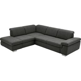 Ecksofa DIE PLANBAR "MP-IN17041 L-Form, Breite 320 cm", grau (anthrazit), B:320cm H:85cm T:260cm, 100% Polyester, Sofas, Ecksofa, mit Sitztiefenverstellung, optional Kopfteilverstellung & Bettfunktion