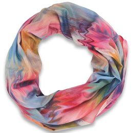Loop styleBREAKER "Loop Schal mit Aquarell Wellenmuster", Damen, bunt (mehrfarbig), Obermaterial: 100% Viskose CV., Modisch, Modet&uuml;cher Loop