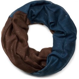 Loop styleBREAKER "Glitzer Loop mit Farbverlauf", Damen, blau (dunkelblau, braun, dunkelbraun), Obermaterial: 100% Viskose CV., Modisch, Modet&uuml;cher Loop
