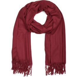 Schal styleBREAKER "Weicher Schal Uni mit Fransen", Damen, rot (weinrot), Obermaterial: 100% Viskose CV., Modisch, Modet&uuml;cher Schal