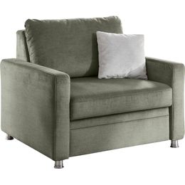 Schlafsofa DIE PLANBAR "MP-PD19021", gr&uuml;n (olive), B:106cm H:90cm T:100cm, 100% Polyester, Sofas, Schlafsofa, mit L&auml;ngsschl&auml;ferfunktion 80x210 cm