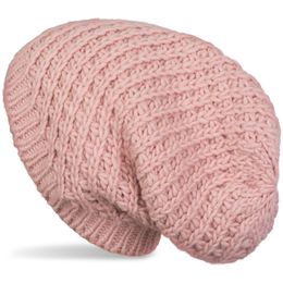 Strickm&uuml;tze styleBREAKER "Grobstrick Beanie M&uuml;tze", Damen, rosa (altrose), Obermaterial: 10% Viskose CV. 80% Polyacryl PAN. 10% Wolle WO., Modisch, M&uuml;tzen Strickm&uuml;tze