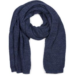 Strickschal styleBREAKER "Strick Schal mit Wellenmuster", Damen, blau (dunkelblau), Obermaterial: 10% Viskose CV. 5% Alpaka WP. 75% Polyacryl PAN. 10% Wolle WO., Modisch, Modet&uuml;cher