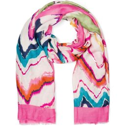 Schal styleBREAKER "Leichter Schal mit Zick-Zack Muster", Damen, bunt (rosa, blau, gr&uuml;n), Obermaterial: 100% Viskose CV., Modisch, Modet&uuml;cher Schal