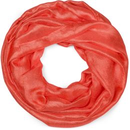 Loop styleBREAKER "Seidiger Einfarbiger Loop", Damen, rot (koralle), Obermaterial: 100% Viskose CV., Modisch, Modet&uuml;cher Loop