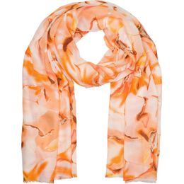 Schal styleBREAKER "Schal Marmor Muster Metallic Akzente", Damen, orange, Obermaterial: 50% Viskose CV. 50% Baumwolle CO., Modisch, Modet&uuml;cher Schal