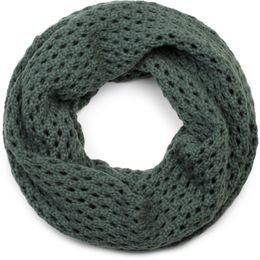 Strickschal styleBREAKER "Strick Loop Schal mit Loch Muster", Damen, grau (dunkelgrau), Obermaterial: 100% Viskose CV., Modisch, Modet&uuml;cher