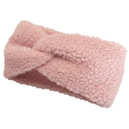 Stirnband styleBREAKER "Stirnband in Teddyfell Optik", Damen, rosa (rose), Obermaterial: 100% Viskose CV., Modisch, M&uuml;tzen Stirnband