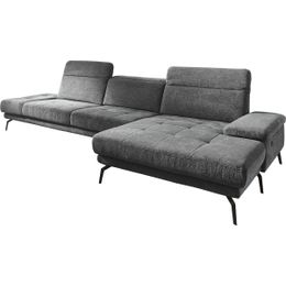 Ecksofa DIE PLANBAR "MP-IN20126 L-Form mit Federkern-Polsterung", grau (anthrazit), B:328cm H:82cm T:190cm, 100% Polyester, Sofas, Ecksofa, mit Kopfteilverstellung, optional Sitztiefen- & Armteilverstellung