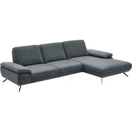 Ecksofa DIE PLANBAR "ZE-EM18063, Breite 322 cm", grau (cyber anthrazit), B:322cm H:89cm T:187cm, 100% Recyceltes Polyester, Sofas, Ecksofa, wahlweise mit Sitztiefen- und Armteilverstellung