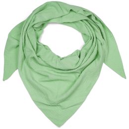 Dreieckstuch styleBREAKER "Musselin Dreiecktuch Einfarbig", Damen, gr&uuml;n (apfelgr&uuml;n), Obermaterial: 100% Baumwolle CO., Modisch, Modet&uuml;cher