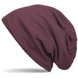 Beanie styleBREAKER "Unifarbene Beanie M&uuml;tze mit Fleece", Herren, lila (violett), 50% Viskose CV. 50% Polyester PES., Modisch, M&uuml;tzen Beanie