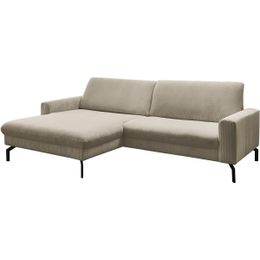 Ecksofa DIE PLANBAR "ZE-EM20028 L-Form, Breite 248 cm", beige (feincord stone), B:248cm T:179cm, 95% Polyester;5% Nylon, Sofas, Ecksofa, wahlweise mit Kopfst&uuml;tzen und Sitztiefenverstellung