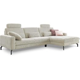 Ecksofa DIE PLANBAR "MP-IN20110 L-Form mit Federkern-Polsterung", beige (natur), B:302cm H:87cm T:178cm, 100% Polyester, Sofas, Ecksofa, optional mit Funktionen erh&auml;ltlich
