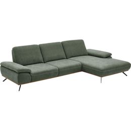 Ecksofa DIE PLANBAR "ZE-EM18063, Breite 322 cm", gr&uuml;n (cyber moos), B:322cm H:89cm T:187cm, 100% Recyceltes Polyester, Sofas, Ecksofa, wahlweise mit Sitztiefen- und Armteilverstellung