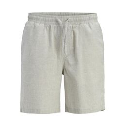 Jack & Jones Jogginghose JACK & JONES "JPSTJAIDEN BREEZE JOGGER SHORT", Herren, Gr. XS, N-Gr, dusty olive detail:melange, Web, Obermaterial: 81% Baumwolle, 15% Leinen, 4% Elasthan, meliert, regular fit kniefrei, Hosen Jogginghose