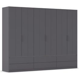 Kleiderschrank OTTO HOME "Schrank Garderobe ARVEN Breiten 181/226/271cm mit Beleuchtung", grau (graumetallic), Schr&auml;nke, Kinder, B/H/T: 271cm x 210cm x 54cm, Classic, Holzwerkstoff, Kleiderschrank, puristisches Design in Plankenoptik mit Metallgriffen MADE IN GERMANY, B:271cm H:210cm T:54cm