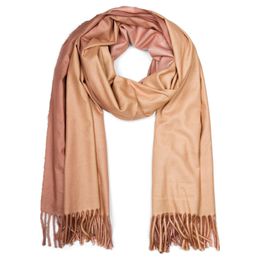 Schal styleBREAKER "Schal mit 2-Farbigem Farbverlauf", Damen, braun (camel, braun), Obermaterial: 100% Polyester PES., Modisch, Modet&uuml;cher Schal