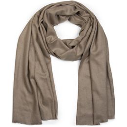 Schal styleBREAKER "Unifarbener Schal mit Fransen", Damen, grau (taupe), Obermaterial: 100% Viskose CV., Modisch, Modet&uuml;cher Schal