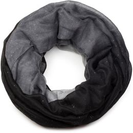 Loop styleBREAKER "Glitzer Loop mit Farbverlauf", Damen, schwarz (schwarz, grau), Obermaterial: 100% Viskose CV., Modisch, Modet&uuml;cher Loop