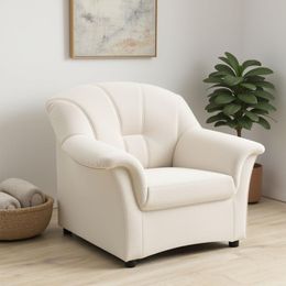 Sessel DOMO collection "FLORES 92x82 cm, hochwertig & besonders komfortabel", beige (creme), B:92cm H:86cm T:82cm, 100% Polyester, Sessel, Sessel, whlw. mit Federkern (nicht bei Microfaser PRIMABELLE-Struktur)