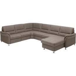 Wohnlandschaft DIE PLANBAR "ZE-EM16033 U-Form, Breite 330 cm", mammut nougat, B:330cm T:262cm, 100% Polyester, Sofas, Wohnlandschaft, wahlweise mit Kopfst&uuml;tzen und Bettfunktion