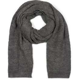 Strickschal styleBREAKER "Strick Schal mit Wellenmuster", Damen, grau (dunkelgrau), Obermaterial: 10% Viskose CV. 5% Alpaka WP. 75% Polyacryl PAN. 10% Wolle WO., Modisch, Modet&uuml;cher