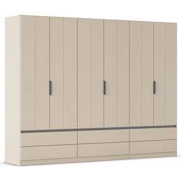 Kleiderschrank OTTO HOME "Schrank Garderobe ARVEN Breiten 181/226/271cm mit Beleuchtung", beige (beige (champagner)), Schr&auml;nke, Kinder, B/H/T: 271cm x 210cm x 54cm, Classic, Holzwerkstoff, Kleiderschrank, puristisches Design in Plankenoptik mit Metallgriffen MADE IN GERMANY, B:271cm H:210cm T:54cm