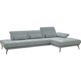 Ecksofa DIE PLANBAR "MP-IN20126 L-Form mit Federkern-Polsterung", blau (ocean), B:328cm H:82cm T:190cm, 100% Polyester, Sofas, Ecksofa, mit Kopfteilverstellung, optional Sitztiefen- & Armteilverstellung
