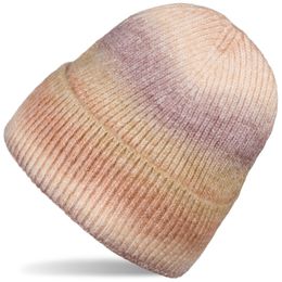 Strickm&uuml;tze styleBREAKER "Strickm&uuml;tze Ombr&eacute;", Damen, bunt (rost, beige, aubergine), Obermaterial: 80% Polyacryl PAN. 20% Wolle WO., Modisch, M&uuml;tzen Strickm&uuml;tze