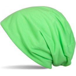 Beanie styleBREAKER "Uni Slouch Beanie M&uuml;tze", Herren, gr&uuml;n (neongr&uuml;n), Obermaterial: 65% Baumwolle CO. 35% Polyester PES., Modisch, M&uuml;tzen Beanie