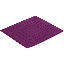 Badematte Vossen "Feeling" Gr. 2, lila, H:10mm, Baumwolle, Badematten, Badematte, Badteppich, Uni-Farben, mit Bord&uuml;re, Hoch-Tief Effekt, reine Baumwolle