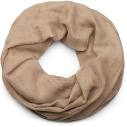 Loop styleBREAKER "Loop mit glitzerndem Schneeflocken Print", Damen, beige, Obermaterial: 50% Viskose CV. 50% Baumwolle CO., Modisch, Modet&uuml;cher Loop