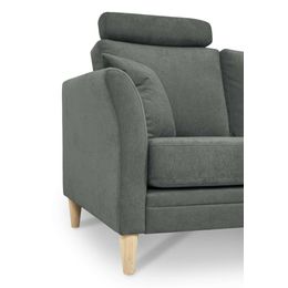 Kopfst&uuml;tze Home Affaire "Arellano", dunkelgrau, B:55cm H:75cm T:22cm, Metall, Polsterauflagen, Kopfst&uuml;tze, ideale Erg&auml;nzung zum Sofa, Webstoff fein, Chenille