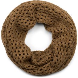 Strickschal styleBREAKER "Strick Loop Schal mit Loch Muster", Damen, braun (cognac), Obermaterial: 100% Viskose CV., Modisch, Modet&uuml;cher