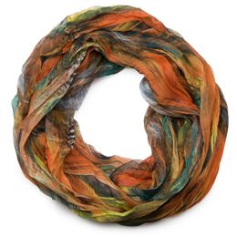 Loop styleBREAKER "Loop mit Feder Muster", Damen, orange, Obermaterial: 100% Viskose CV., Modisch, Modet&uuml;cher Loop