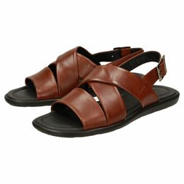Sandale Sioux "Mirtas", Herren, Gr. 44 (UK 9 1/2), braun, Obermaterial: 100% Lammnappaleder LANA. 100% Polyurethan PU., Schuhe Sandale