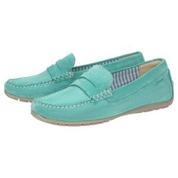 Slipper Sioux "Carmona-700", Damen, Gr. 37.5 (UK 4 1/2), gr&uuml;n, Obermaterial: 100% Kalbsveloursleder CAVL. 100% Gummi rubber., Schuhe Slipper